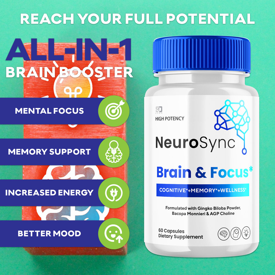 Neuro Sync Support Brain Health, Promotes Focus & Overall Wellness (3 ...