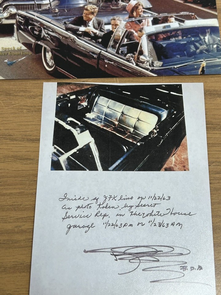 President John F. Kennedy Bloodstained Leather Speck Relic JFK Piece ...