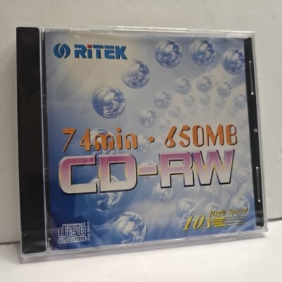 Ritek CD-RW 74min 650MB 10x High Speed Rewritable CD Compact Disc 1 ...