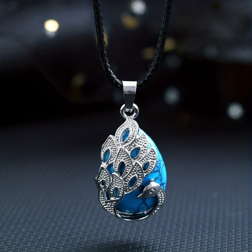 Turquoise Cyan Gems Peacock Necklace Magic Reiki Healing Amulet | eBay