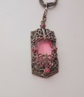 Vtg Max Neiger Czech Art Deco Raspberry Large Pink Glass Brass Pendant ...