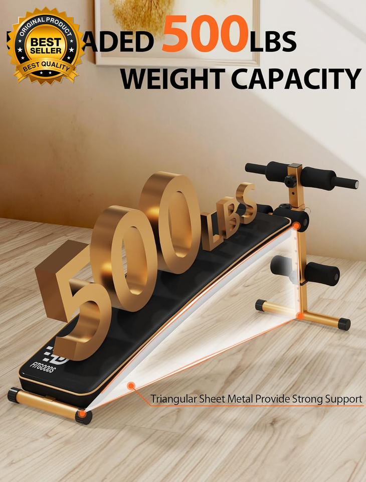 Sit up Bench, Adjustable Workout Bench for Ab Exercise, Curved Incline ...