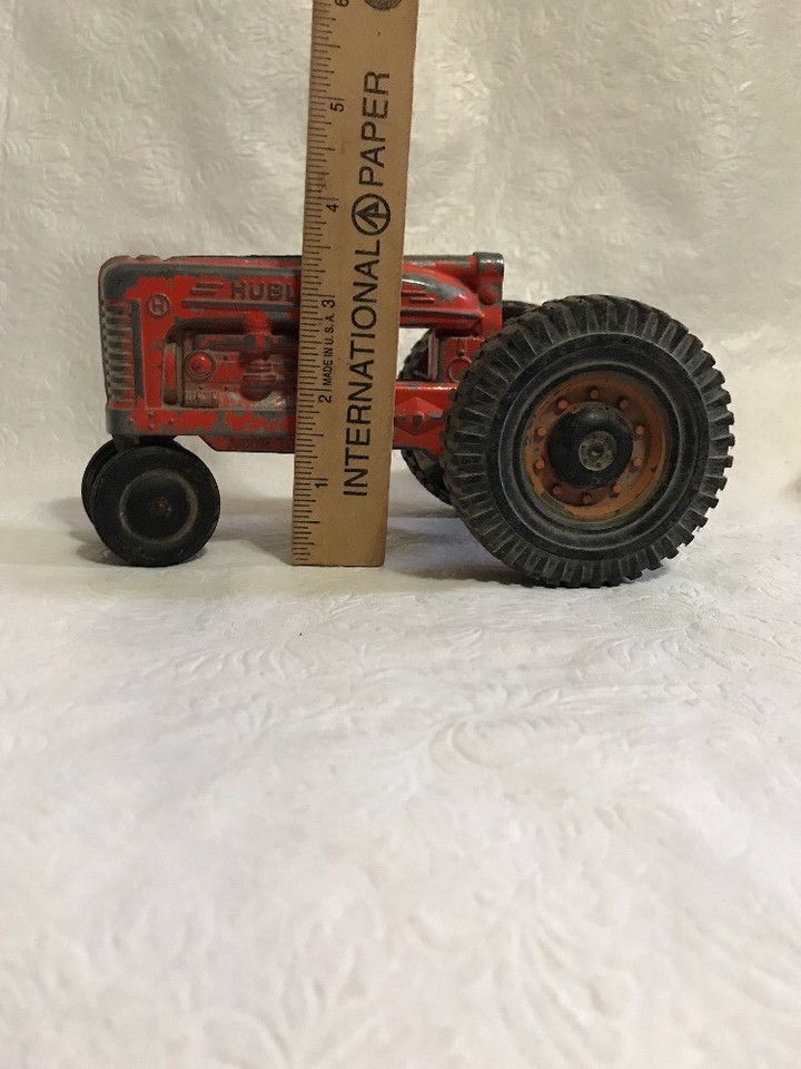 VTG HUBLEY Jr. Kiddie Toy 7" Narrow Front End Red Farm Tractor AS IS ...