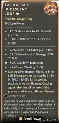 D4 Diablo 4 Season 8 - 1 GA Tal Rashas Ring (Cooldown) 20%+ | eBay.de