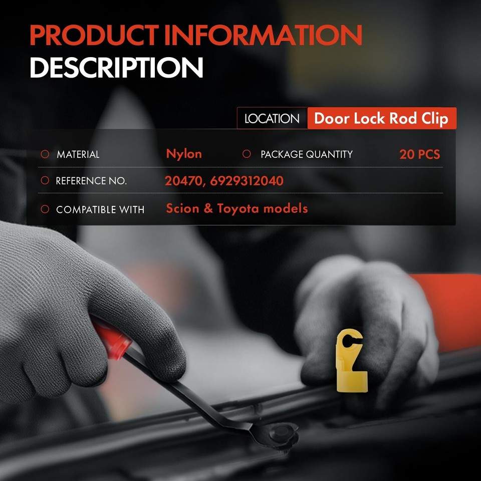 20x 5mm Nylon Door Lock Rod Retainer Clip for Toyota Camry RAV4 Corolla ...