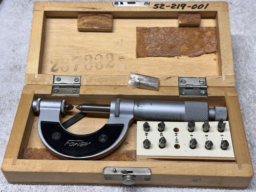 Fowler 52-219-001 Thread Pitch Micrometer, 0 to 1" Range, Complete W ...