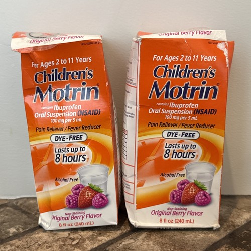 (2) Motrin Children's Ibuprofen Pain Reliever/ Fever Reducer, Berry ...