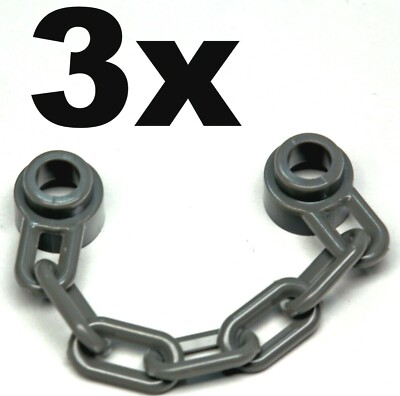 NEW LEGO - Chain - 5 Links Gray Dark Bluish x 3 - 5887 10264 60035 ...
