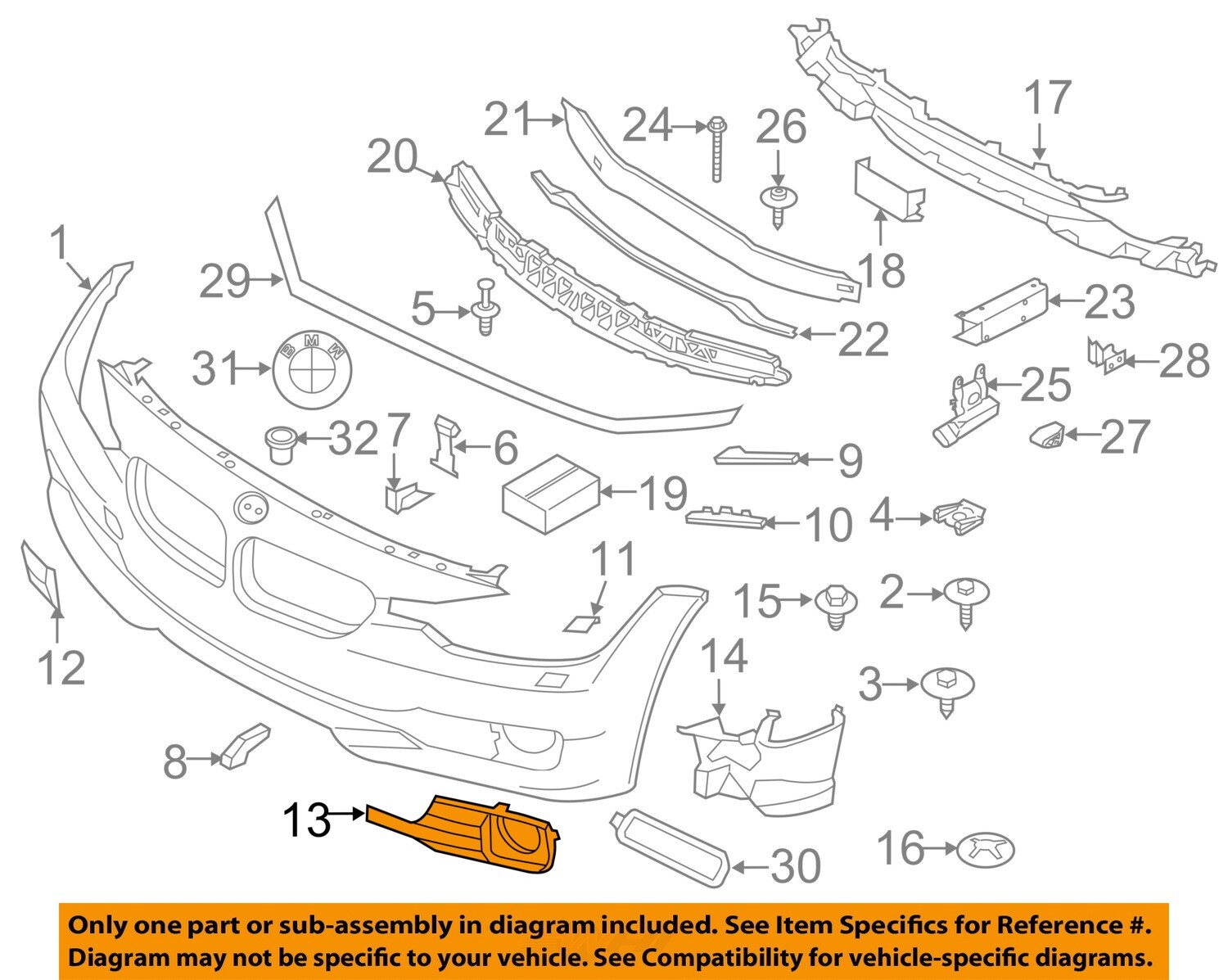 BMW 51117255365 Genuine OEM Fog Lamp Bezel for sale online | eBay