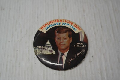 1961 JOHN F KENNEDY JFK INAUGURATION pin pinback button badge campaign ...