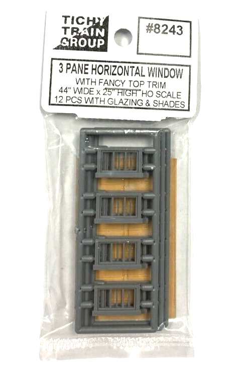 HO Scale Tichy Train Group 8243 44"w x 25" 3-Pane Horizontal Window pkg ...