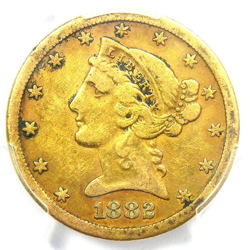1882-CC Liberty Gold Half Eagle $5 Coin - PCGS Fine Detail - Carson ...