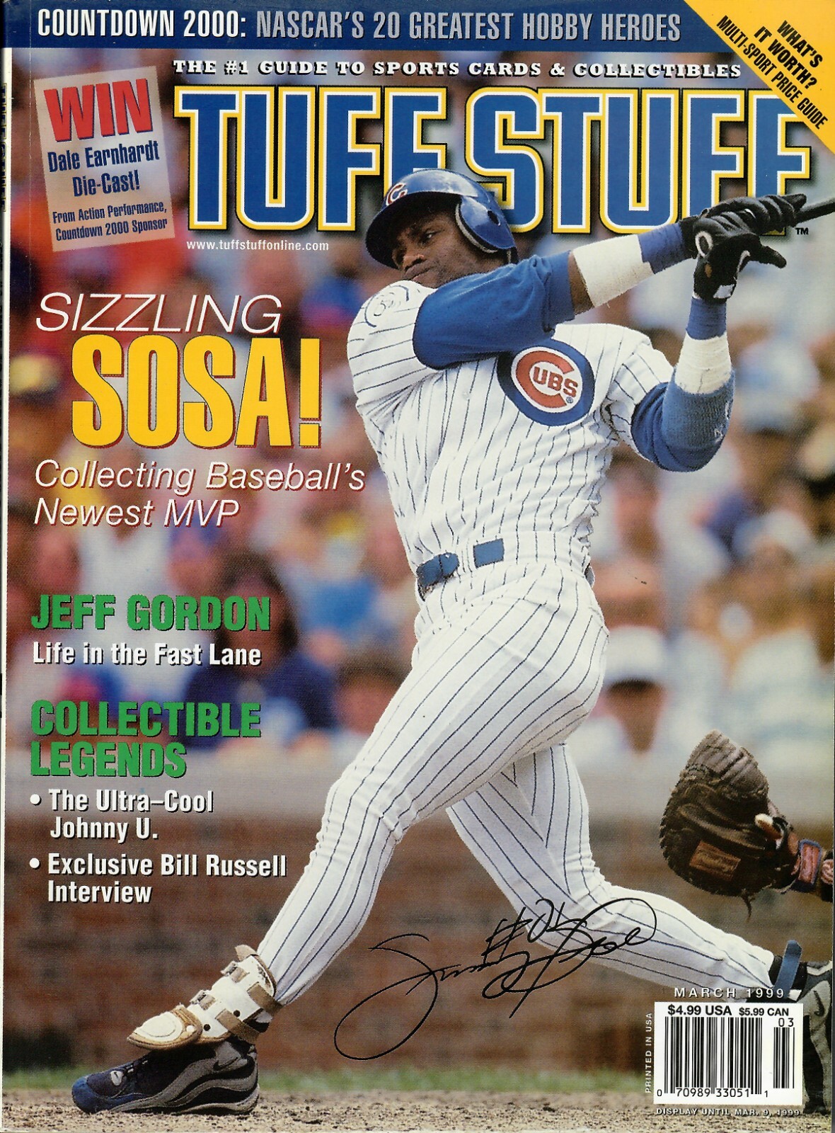 Tuff Stuff Magazine March 1999 Sammy Sosa Cover Vintage Sports ...