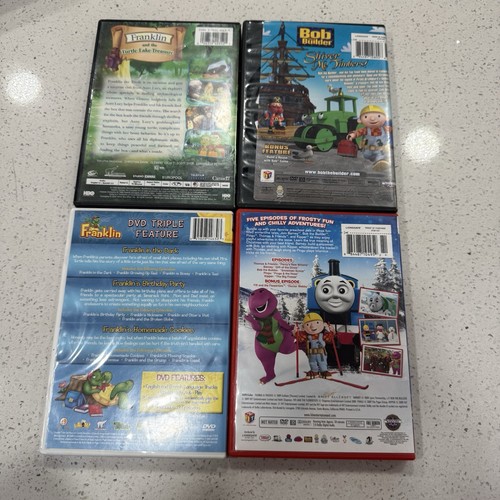 Kids DVDs Lot of 4 Franklin Bob, The Builder Thomas Barney Pre School ...