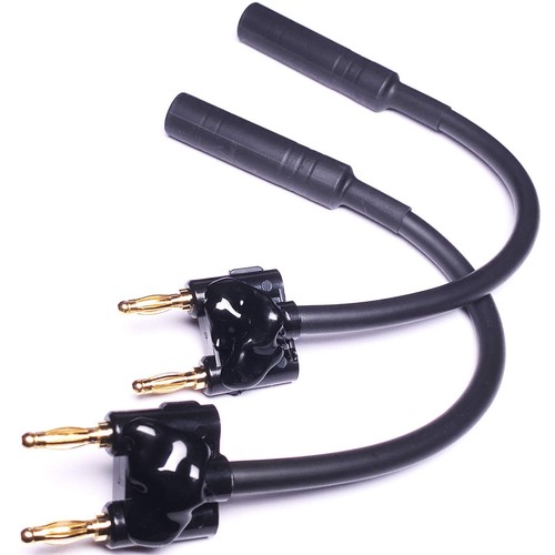 CESS-081 Dual Banana Plugs to 1/4 TS Jack Speaker Cable Adapter, 2 Pack ...