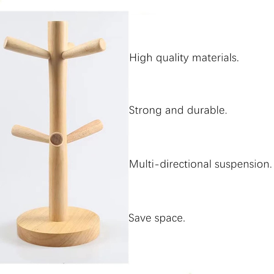 Mug Holder Tree, Bamboo Mug Tree Stand, Countertop Mug Tree, Coffee Cup ...