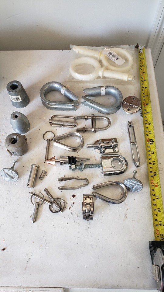 Lot of Sailboat Standing and Running Rigging, Deck Hardware. | eBay