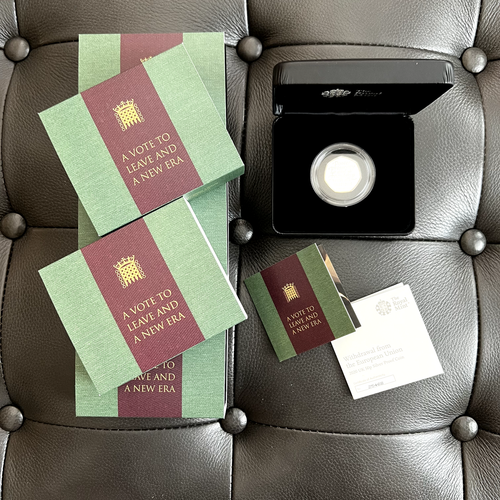 🇬🇧 2020 SILVER PROOF BREXIT Queen Elizabeth 50p Royal Mint Coin w/ Box ...