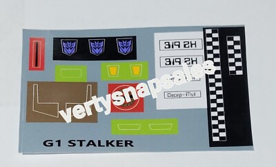 Transformers G1 Repro Stickers For EURO PREDATOR STALKER Vers 2 | eBay