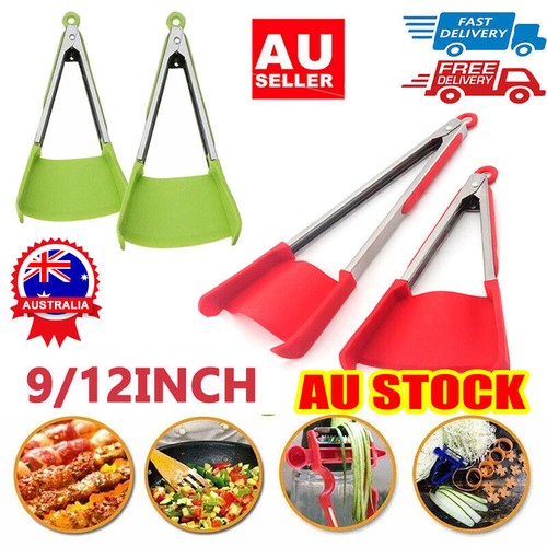 2 in 1 Non-Stick Cooking Spatula And Tongs Kitchen Tools Silicone Smart ...