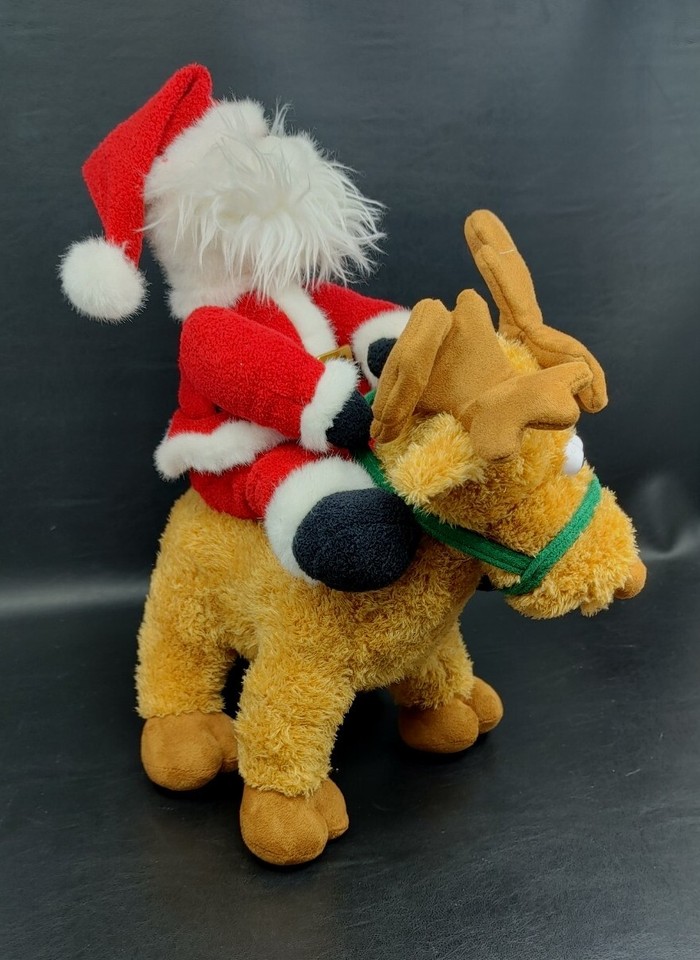 Dan Dee Collector's Choice Singing Santa On Reindeer Plush See Video | eBay