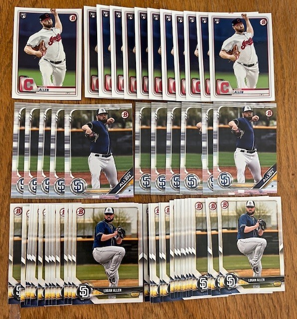 (x52 Lot) Logan Allen 2020 Bowman #35 Rookie RC Diamondbacks Padres ...