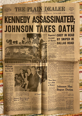 Kennedy Assassination Newspaper, The Plain Dealer, Nov/23/1963 *Rare ...