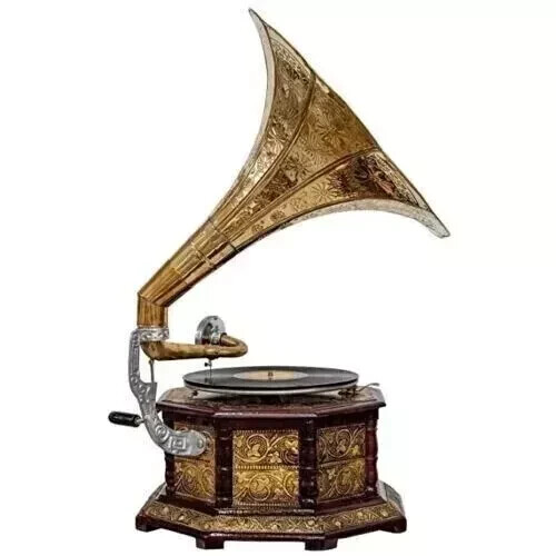 Vintage HMV Gramophone Player Working Phonograph Wind-up Record Player ...