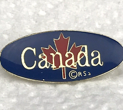Canada Pin Maple Leaf Gold Tine Enamel Blue Vintage | eBay