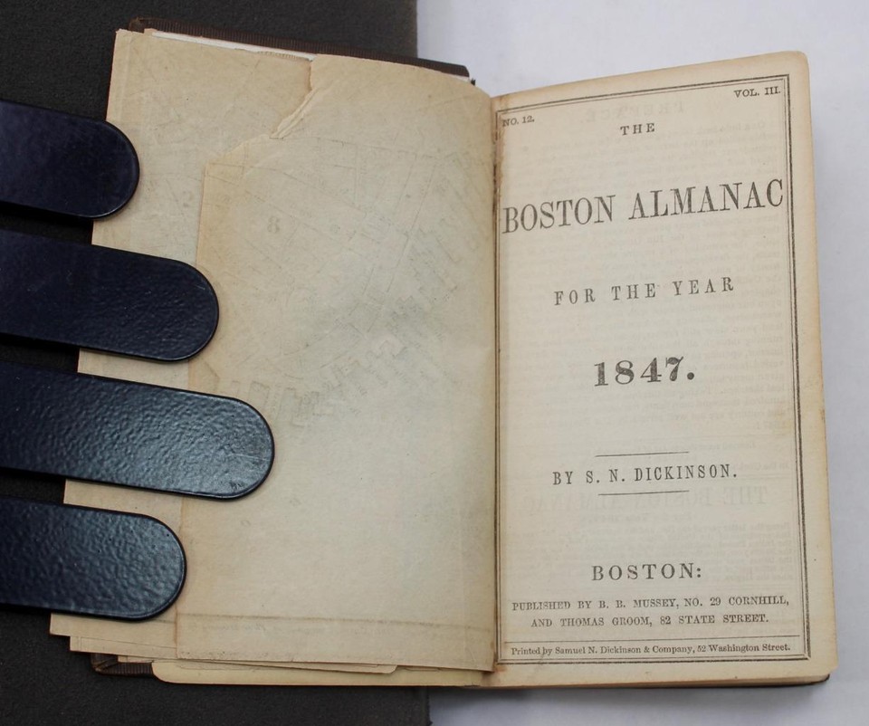 The Boston Almanac For The Year 1847 Vol. 3 | eBay