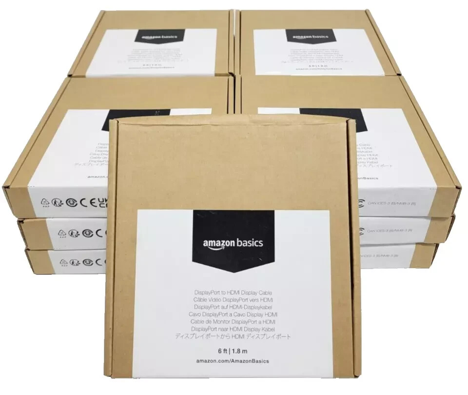 LOT OF 13- AMAZONBASICS DISPLAYPORT TO HDMI DISPLAY CABLE 6FT | eBay