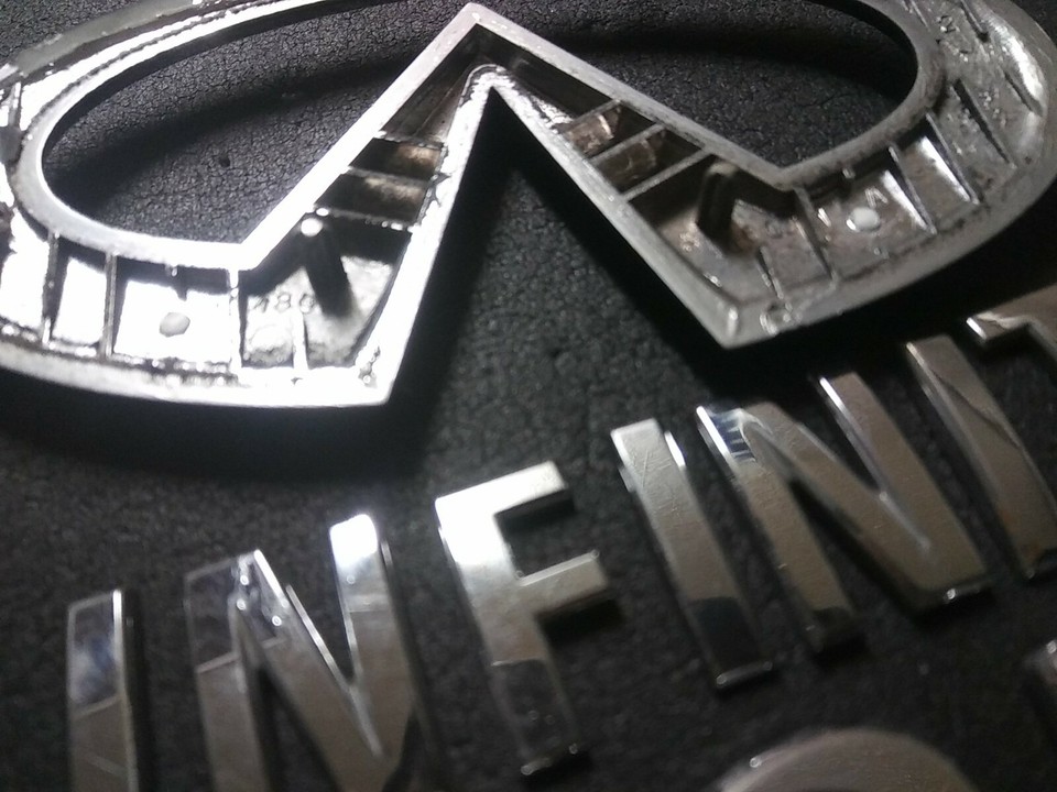 INFINITI G35 CHROME 2004 LETTERING EMBLEMS WITH TABBED LOGO | eBay