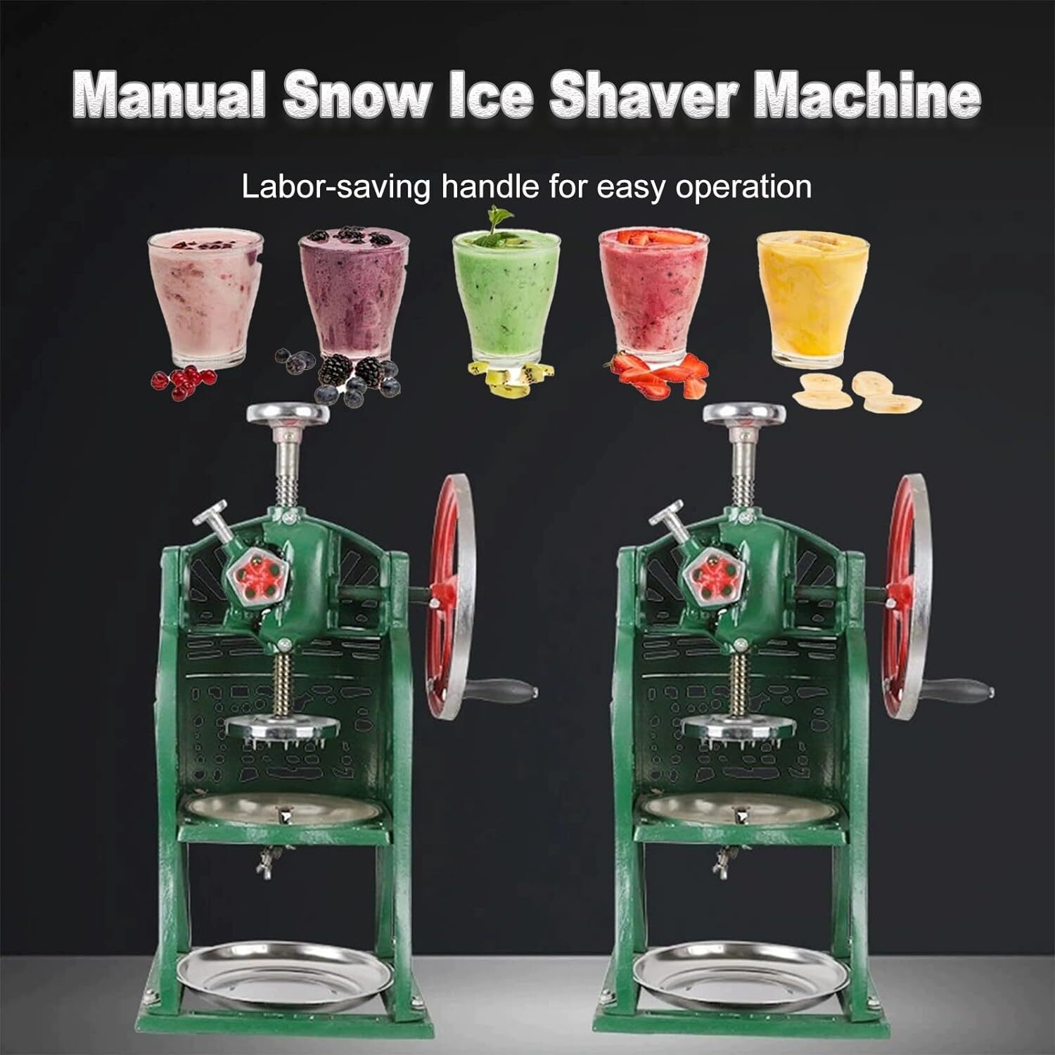Commercial Manual Snow Ice Shaver Machine Tabletop Ice Crusher Slush ...
