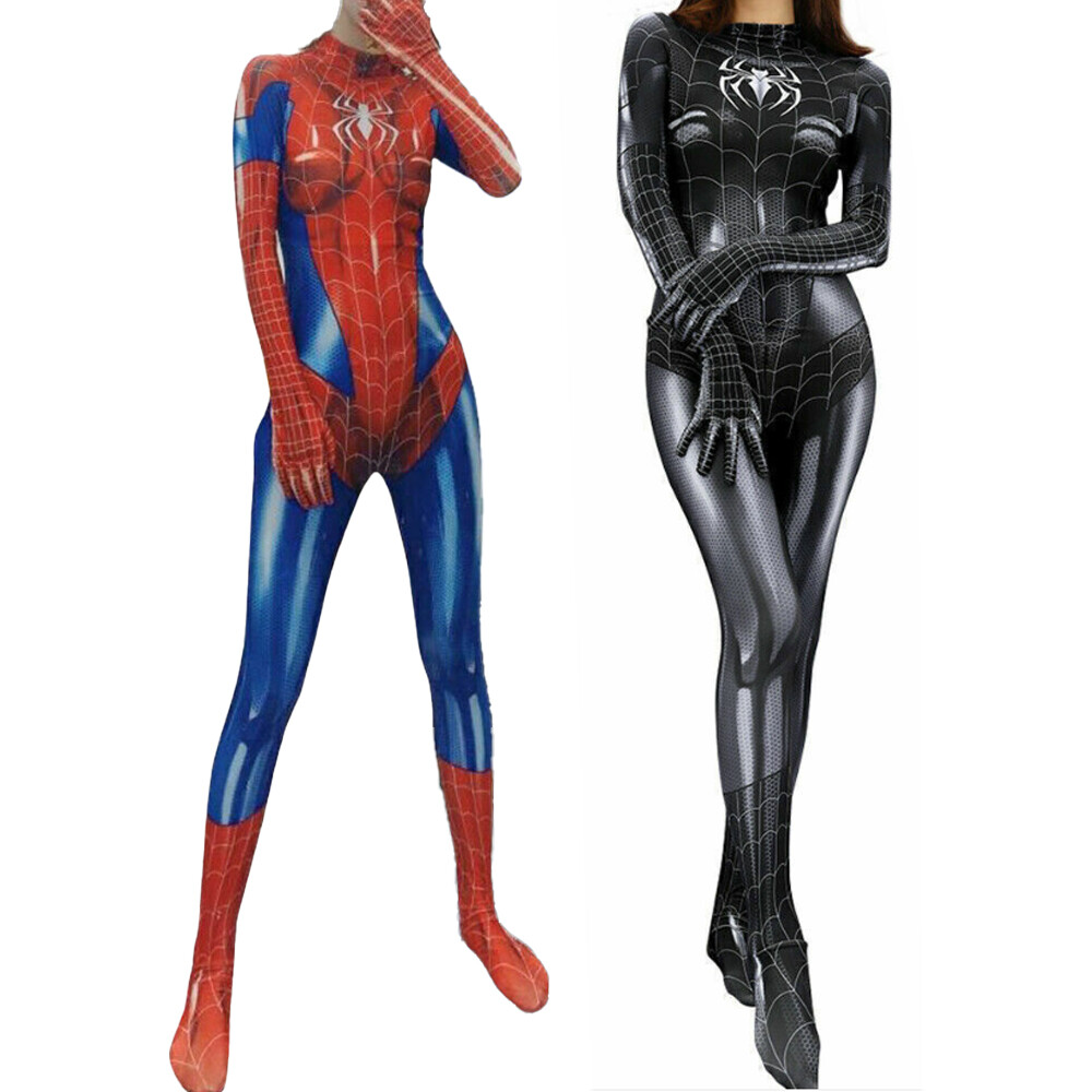 Adult Girls Cosplay Costume Spiderman Tights Women Fancy Dress Sexy ...