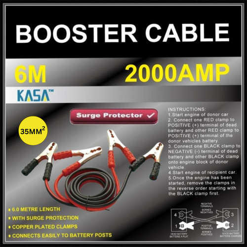Jumper 6m Long Booster Cables Long Leads 2000A With Surge Protection ...