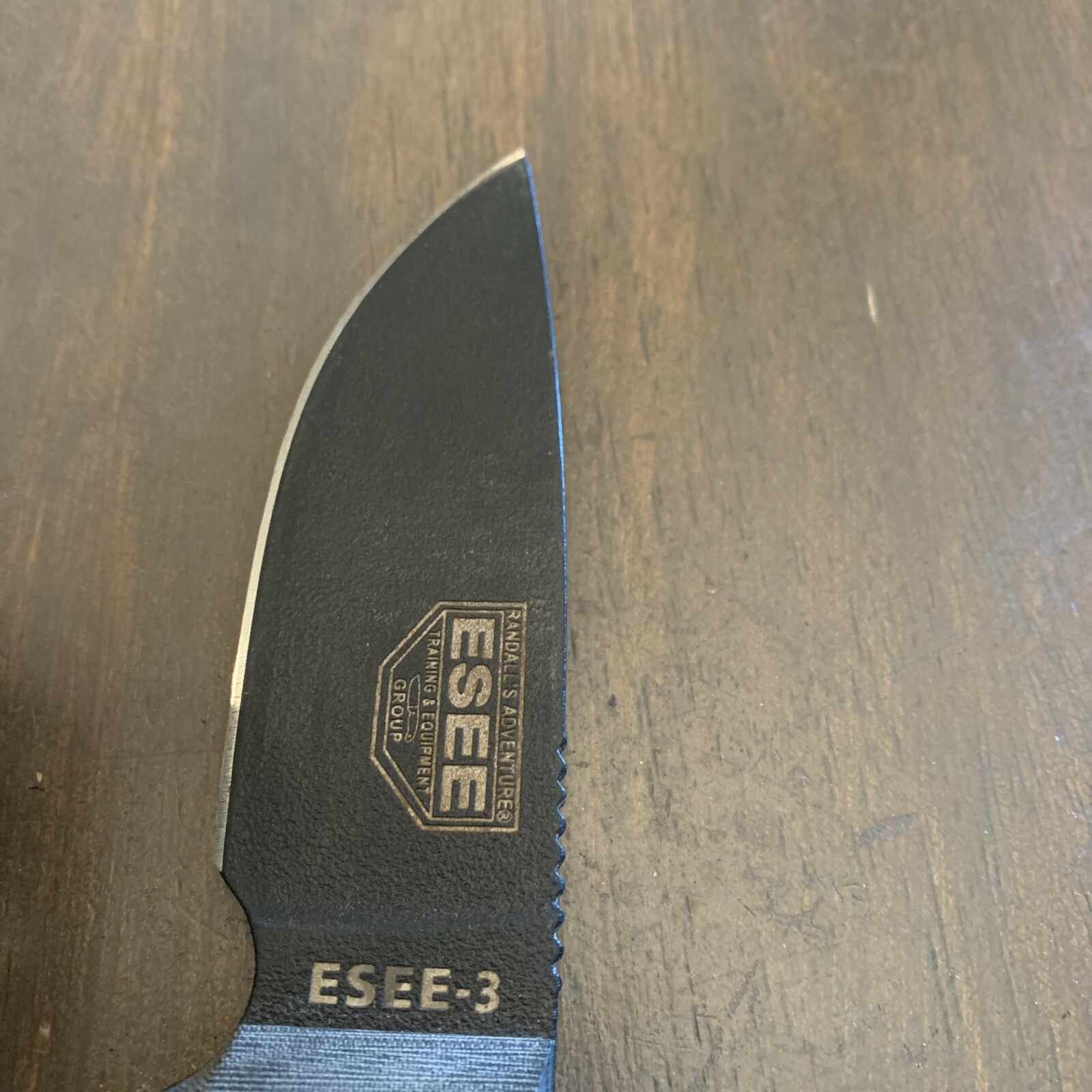 ESEE Model 3 Rowen Fixed Knife 3.75" 1095HC Steel Full Tang Blade Black ...