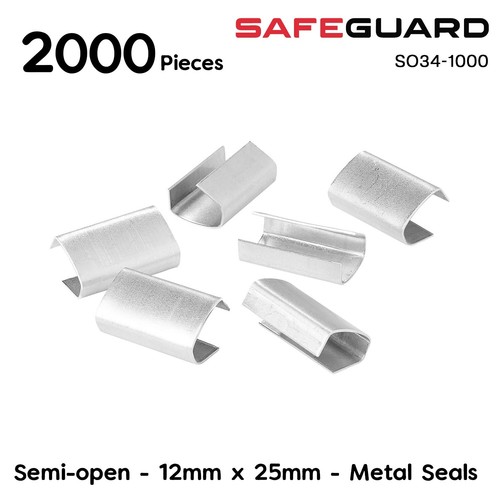 2000pcs 12mm Metal Hand Pallet Strapping Banding Seal Clips Semi Open ...