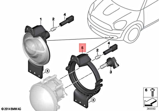 Genuine Mini Cooper JCW One R60 R61 ALL4 D 1.6 2.0 Holder Fog Lamp ...