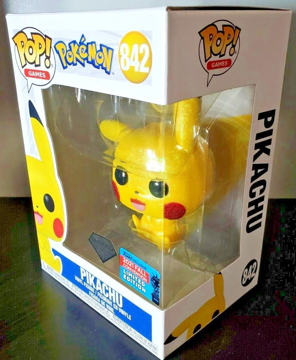 Funko Pop! Pokemon Pikachu #842 Diamond Collection 2021 NYCC Fall ...