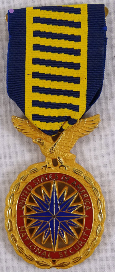 RARE CIA NATIONAL SECURITY MEDAL WITH RIBBONS IN ORIGINAL PRESENTATION ...