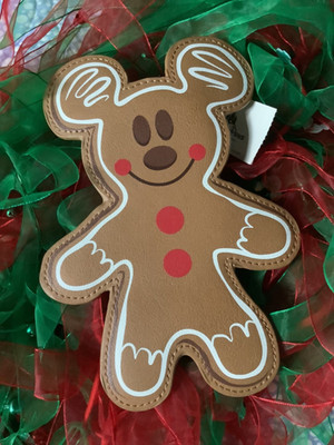 Disney Parks Mickey Gingerbread Coin Purse Bag Christmas Holiday 7 1/2 ...