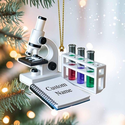 Personalized Microscope Christmas Ornament: Science Gift, Lab Decor | eBay