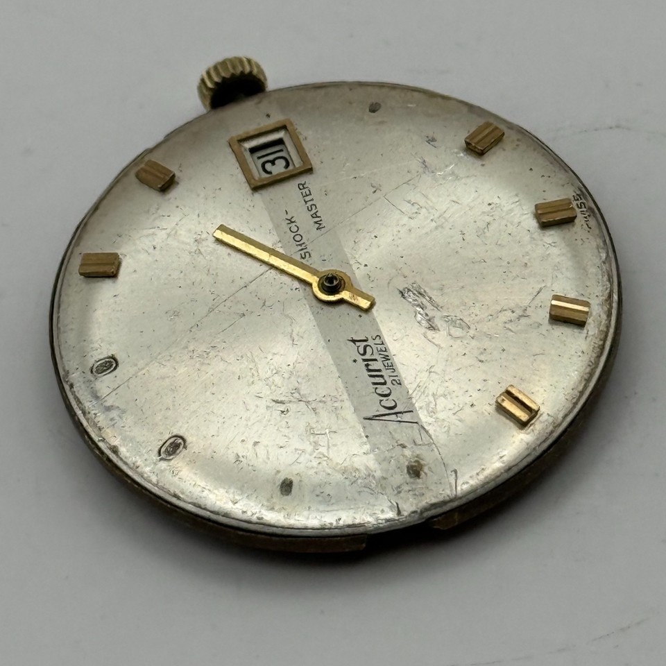ETA 2409 Watch Movement Accurist Shockmaster 21 Jewels Date Parts ...