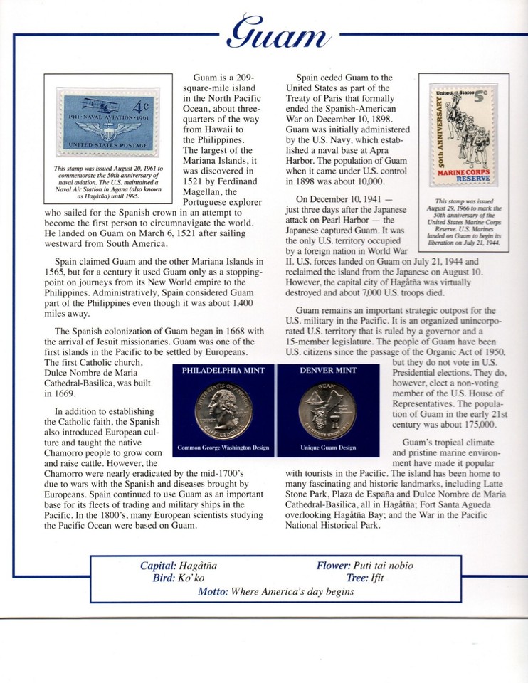 PCS US Quarters Collection U.S. Guam P & D Coins & Stamps | eBay
