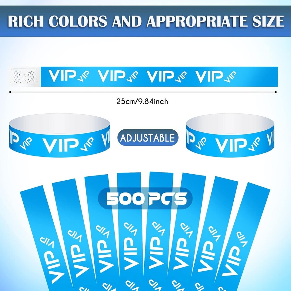 500 Pack VIP Plastic Wristbands Party Wristbands for Events VIP Custom ...