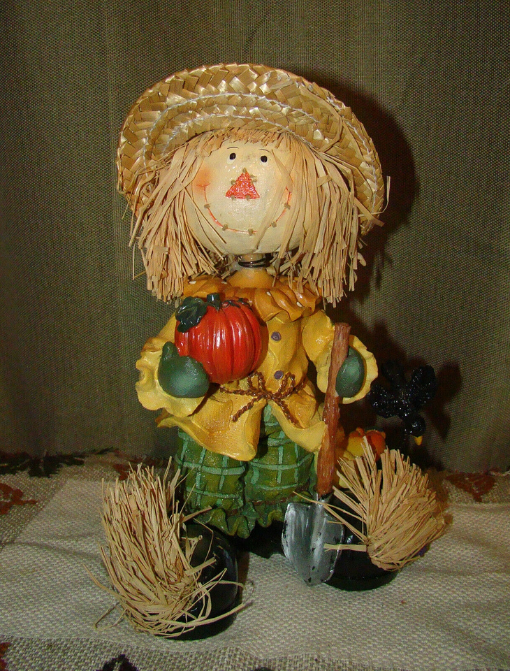 Scarecrow & Crow Large Bobblehead Fall Thanksgiving Autumn Decor ...