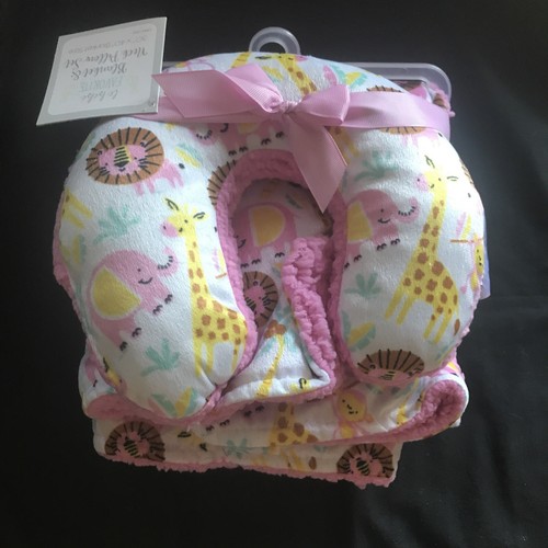 Le Bebe Favorite Blanket Neck Pillow Plush Set Jungle Giraffe Elephant ...