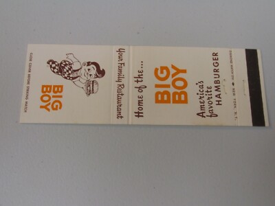 Ai190 Matchbook Cover Bobs Big Boy Restaurant Hamburger | eBay