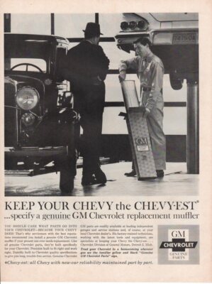 Vintage Print advertisement ad Car CHEVROLET CHEVY Genuine Part Muffler ...