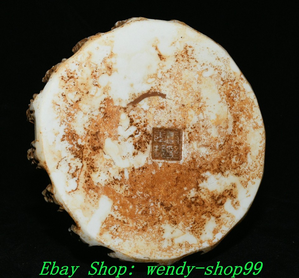 Chinese Old Jade Gilt Feng Shui Wealth Golden Toad Spittor Coin Yuanbao ...